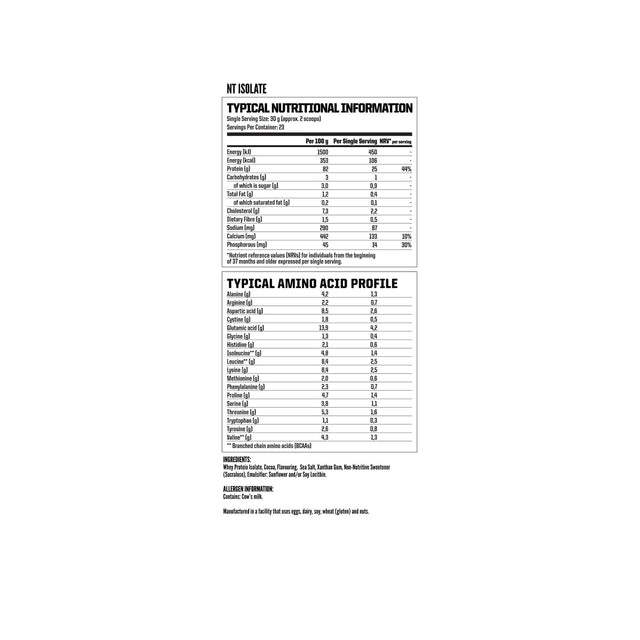 Nutritech Whey Protein Isolate - 25g Pure Protein