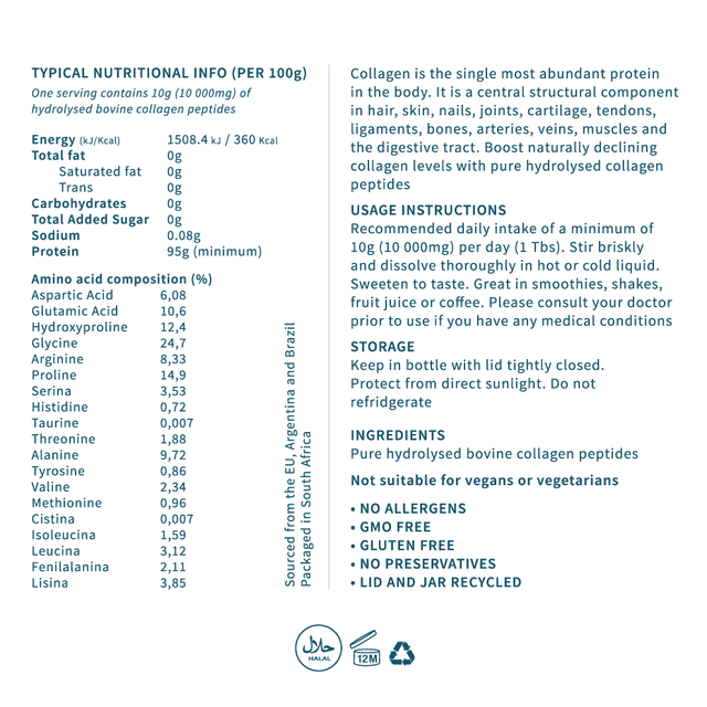 Be Bright Pure Collagen Powder - 100% Bioavailable