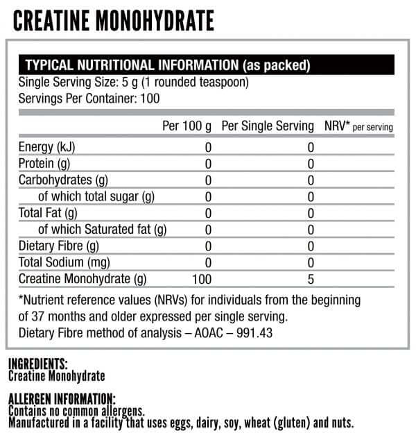 Nutritech Creatine Monohydrate 500g - Pure & Effective
