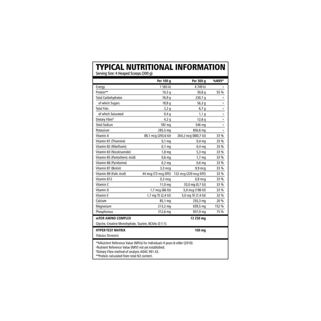 TNT Mercury Hyper Mass 4Kg - Ultimate Hard Gainer