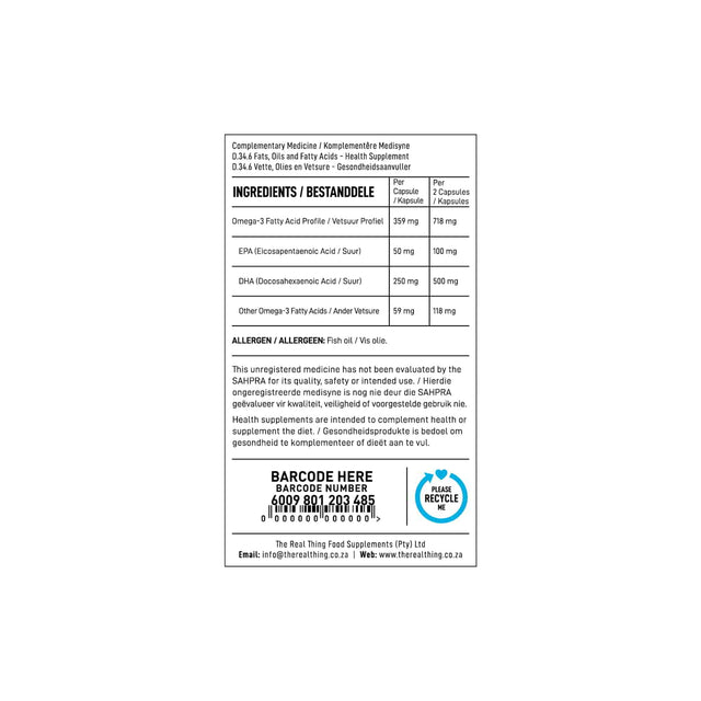 The Real Thing DHA - Premium Omega-3 Supplement